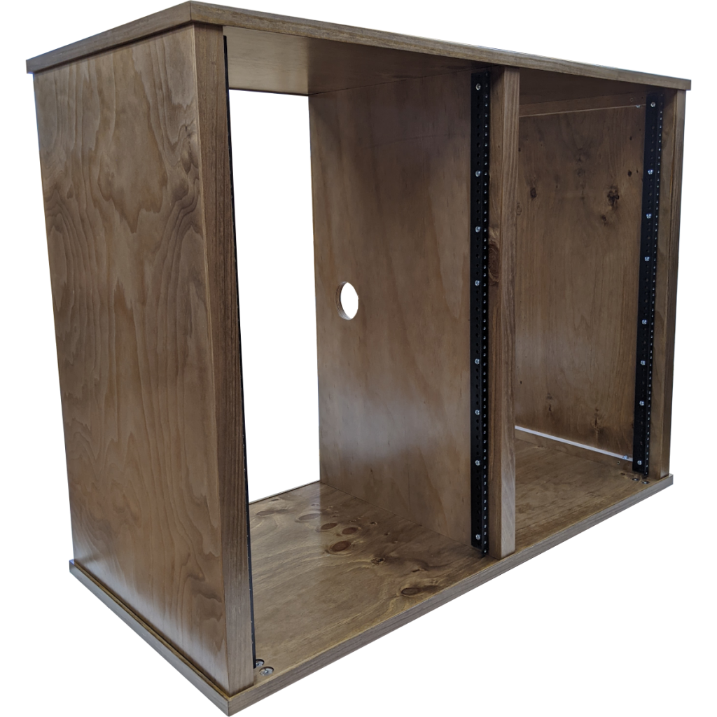 8U X 2 16 Space Double Bay Wood Studio Rack Custom Built To Order 8U X 2 16 Space Double Bay Wood Studio Rack Custom Built To Order