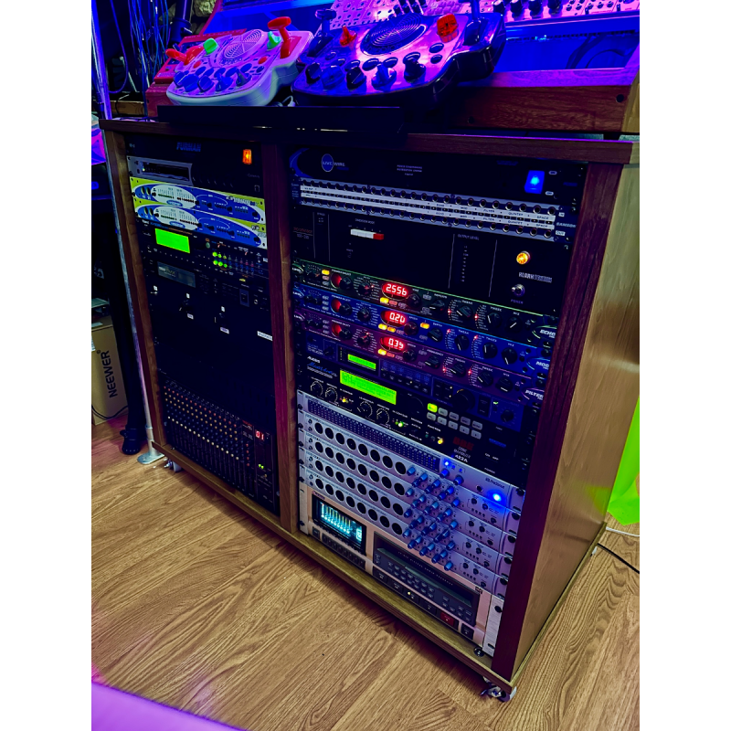 18U x 2 (36 space) Double Bay Wood Studio Rack – Custom, Built to Order ...